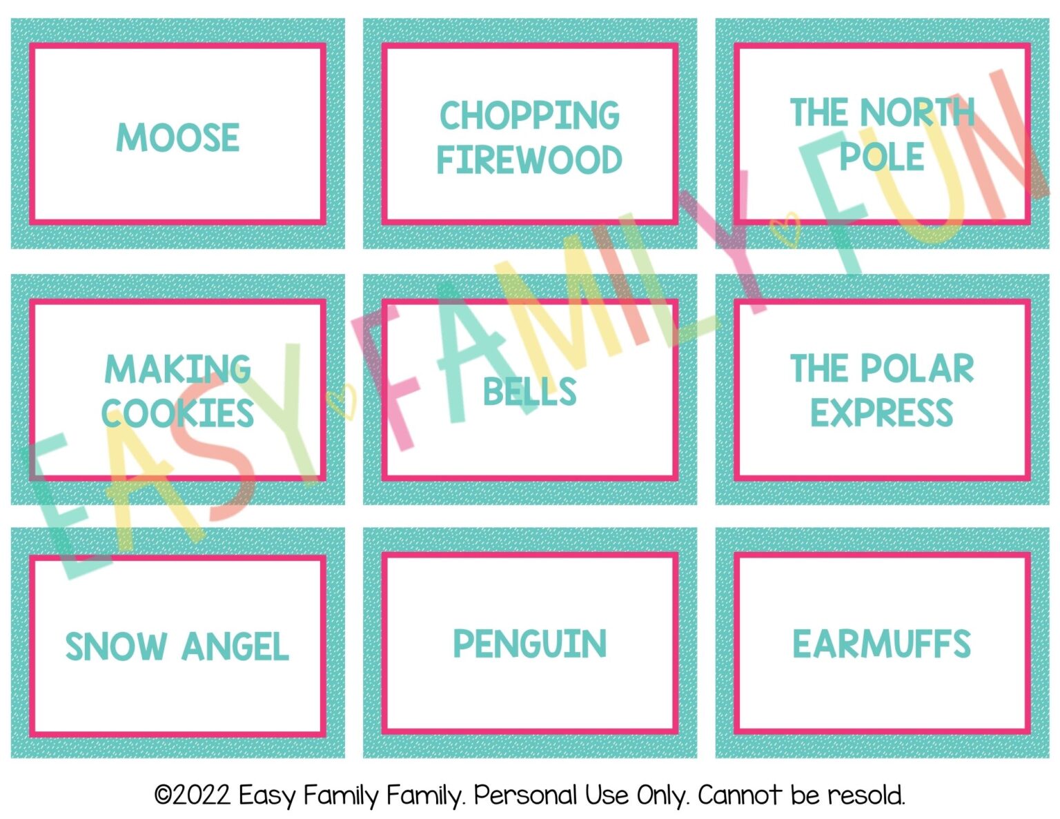 60+ Winter Charades Ideas + Printable Cards