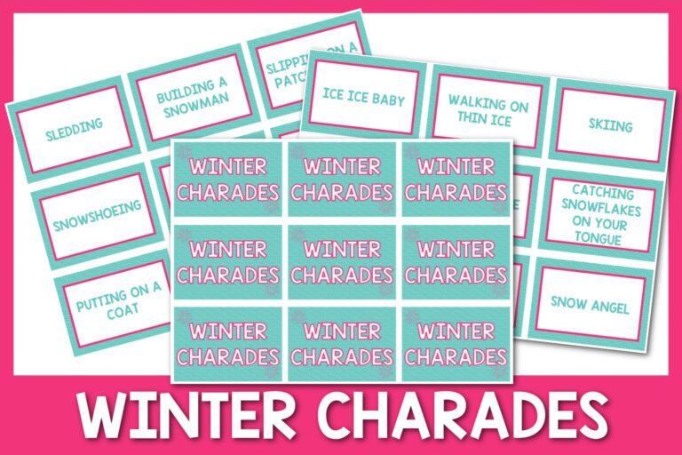 60+ Winter Charades Ideas + Printable Cards