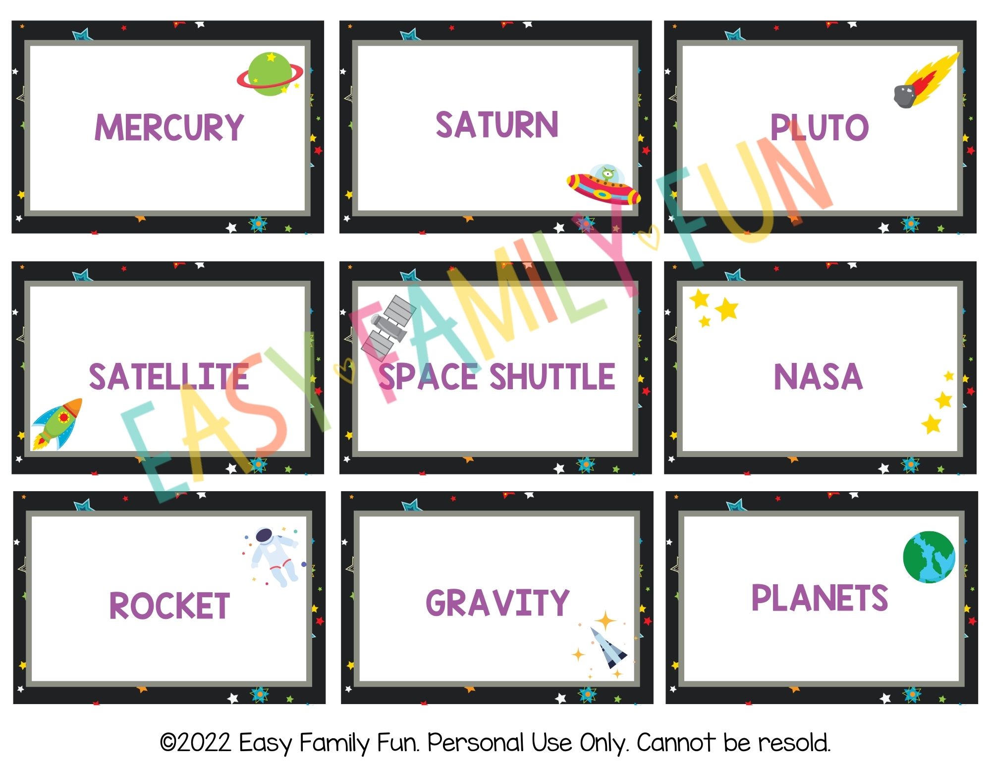50+ Best Space Charades with Printable Cards