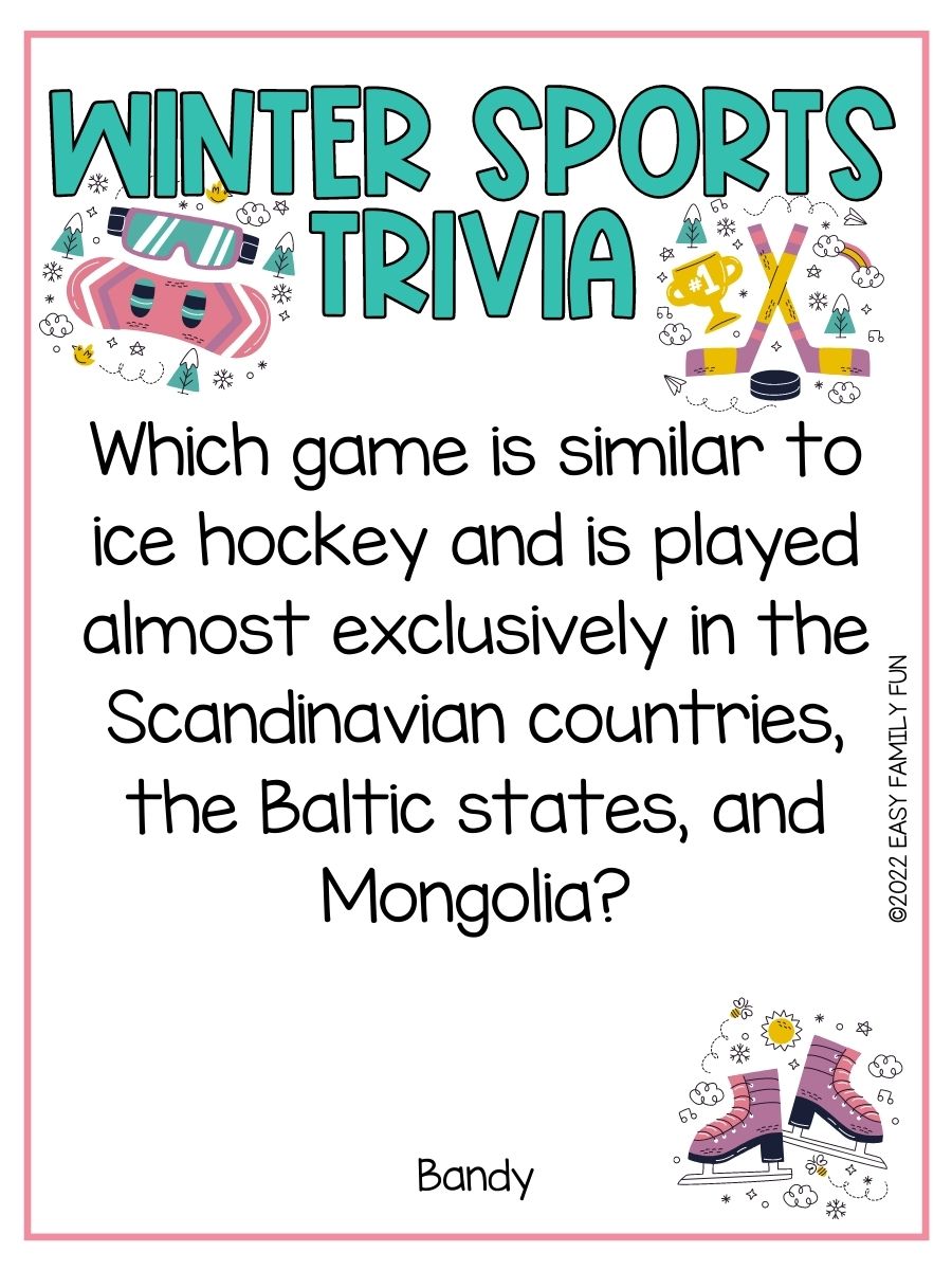 60+ Winter Sports Trivia Questions + Answers - Easy Family Fun- Games ...