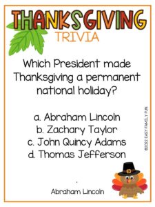 50 Festive Multiple Choice Thanksgiving Trivia Questions for Kids with ...