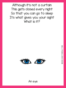45 Riddles For Eyes - Easy Family Fun- Games, Trivia, and Jokes