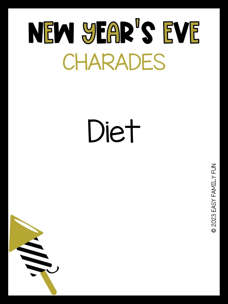 50 New Year's Eve Charades Ideas Plus Printable Cards