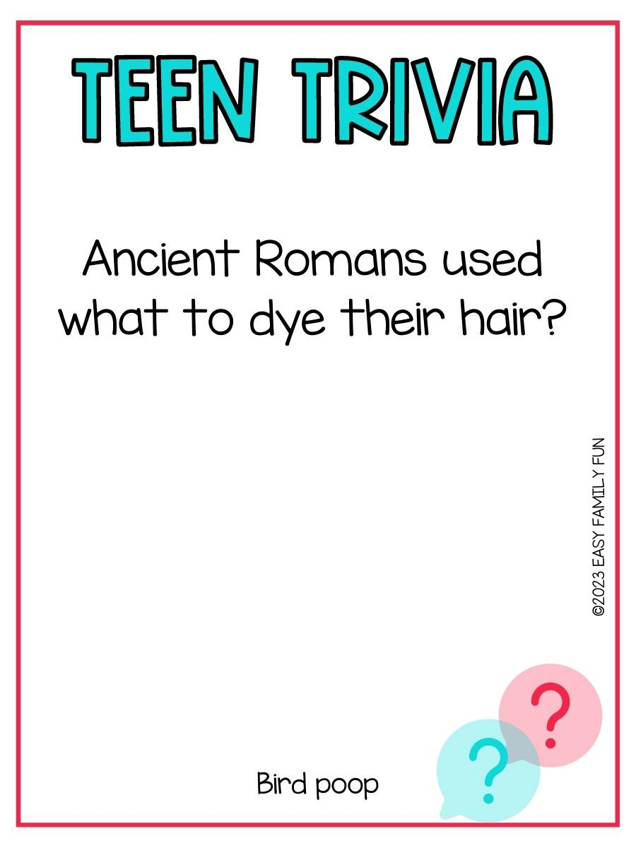 100 Fun and Challenging Teen Trivia Questions