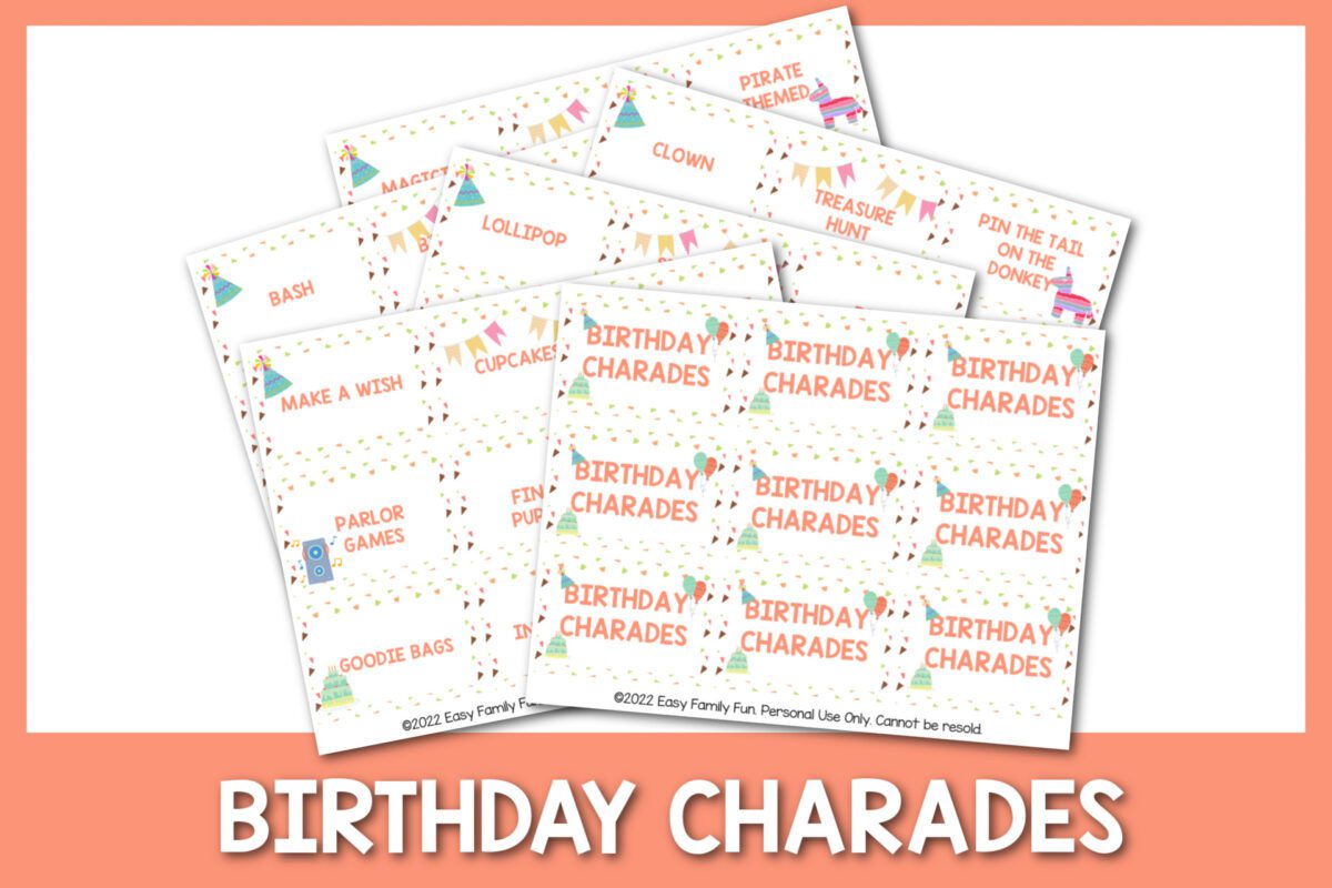 The Best Birthday Charades Ideas + Printable Cards