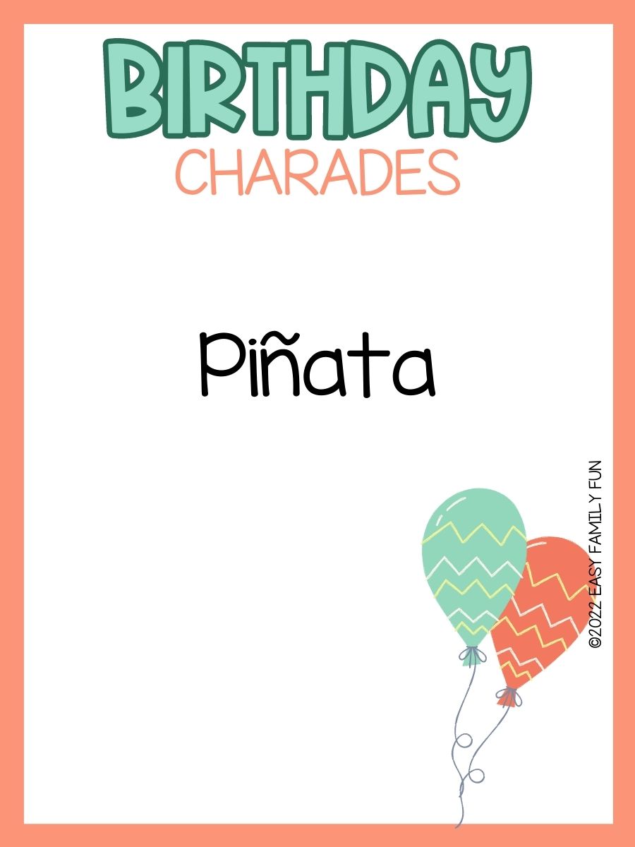 The Best Birthday Charades Ideas + Printable Cards