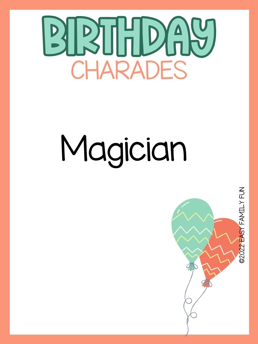 The Best Birthday Charades Ideas + Printable Cards