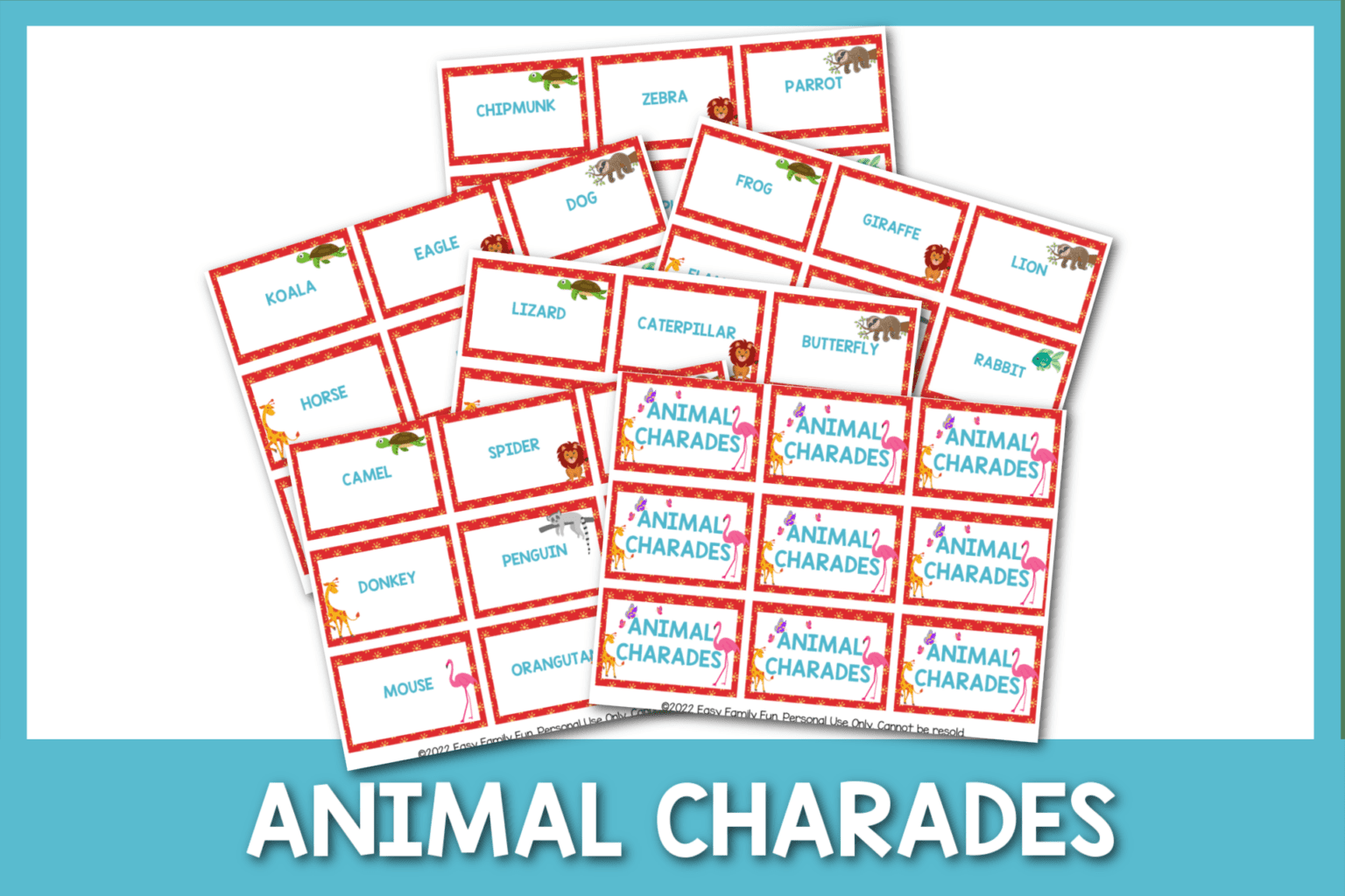 Animal Charades - Easy Family Fun- Games, Trivia, and Jokes