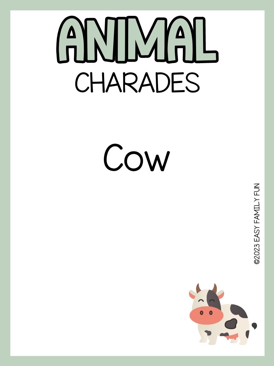 Animal Charades - Easy Family Fun- Print-and-Play Family Fun Hub