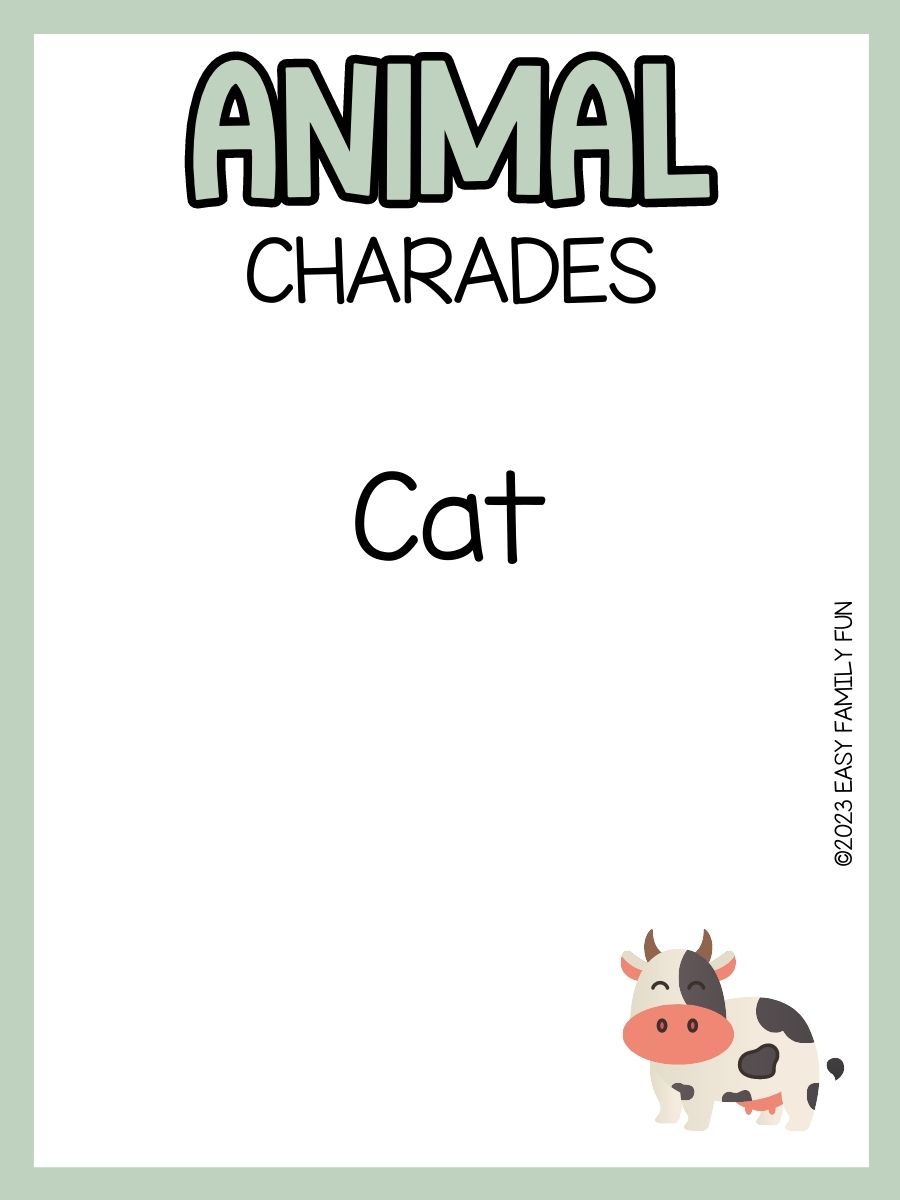 Animal Charades - Easy Family Fun- Print-and-Play Family Fun Hub