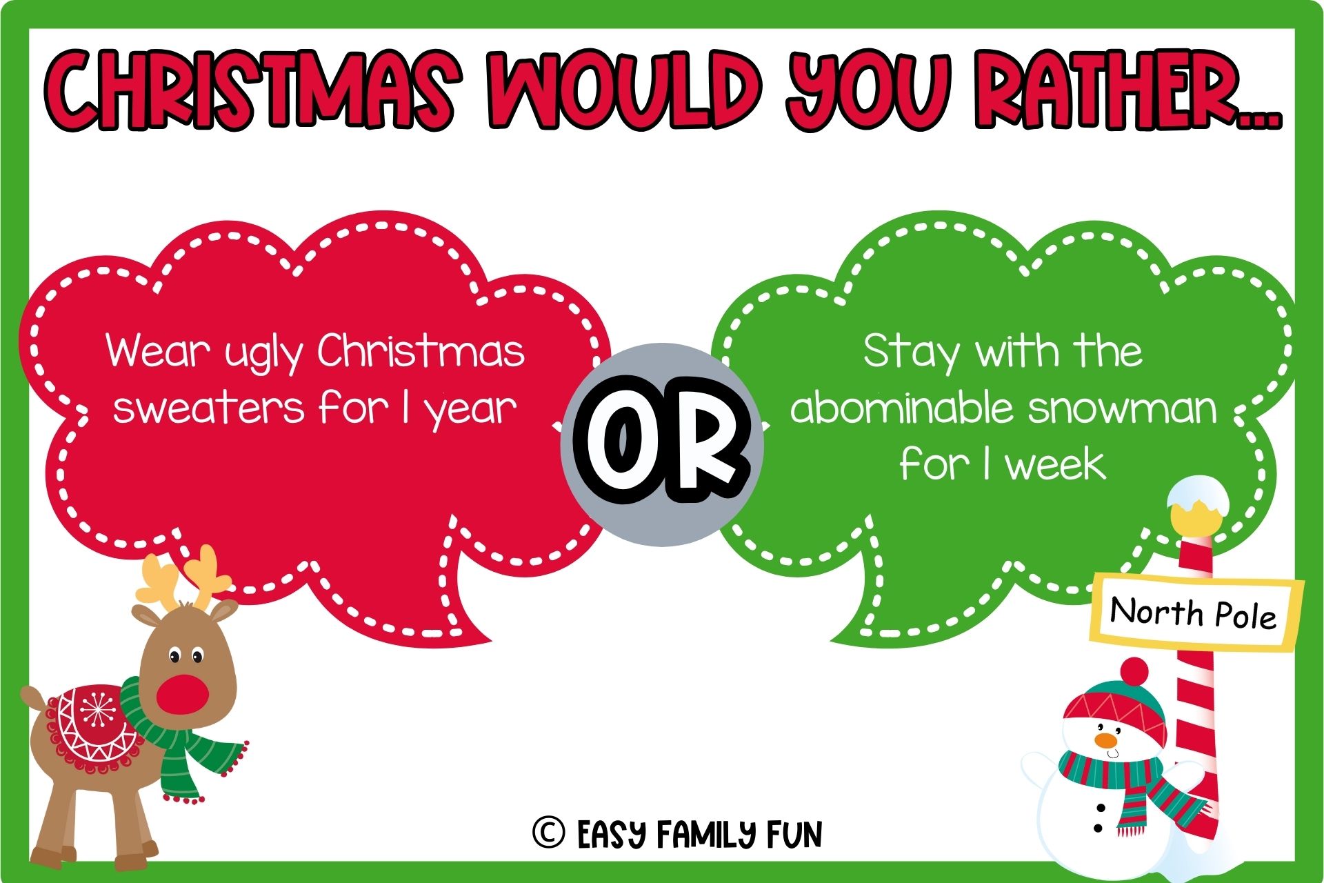 The Best Christmas Would You Rather Questions for the Whole Family