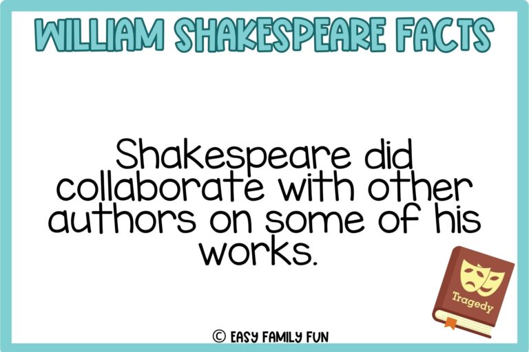75 Facts About William Shakespeare [Plus Free Fact Cards] - Easy Family Fun- Print-and-Play ...