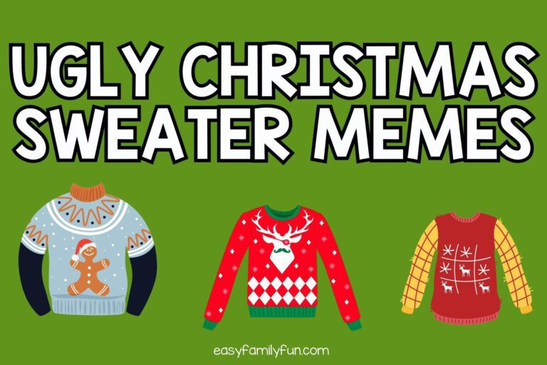 Ugly Christmas Sweater Memes - Easy Family Fun- Games, Trivia, and Jokes