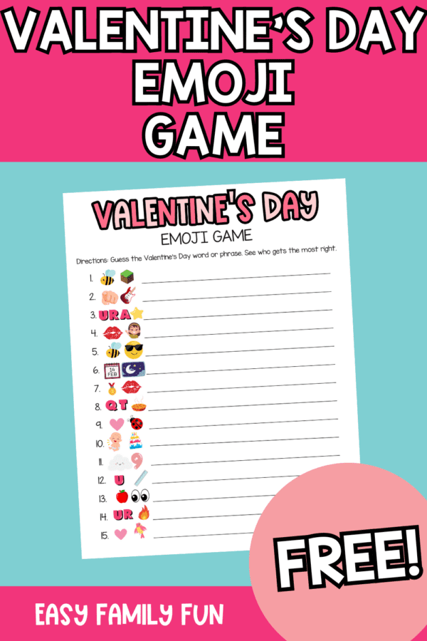 Valentine’s Emoji Game Printable For All Ages [Free Download] - Easy ...