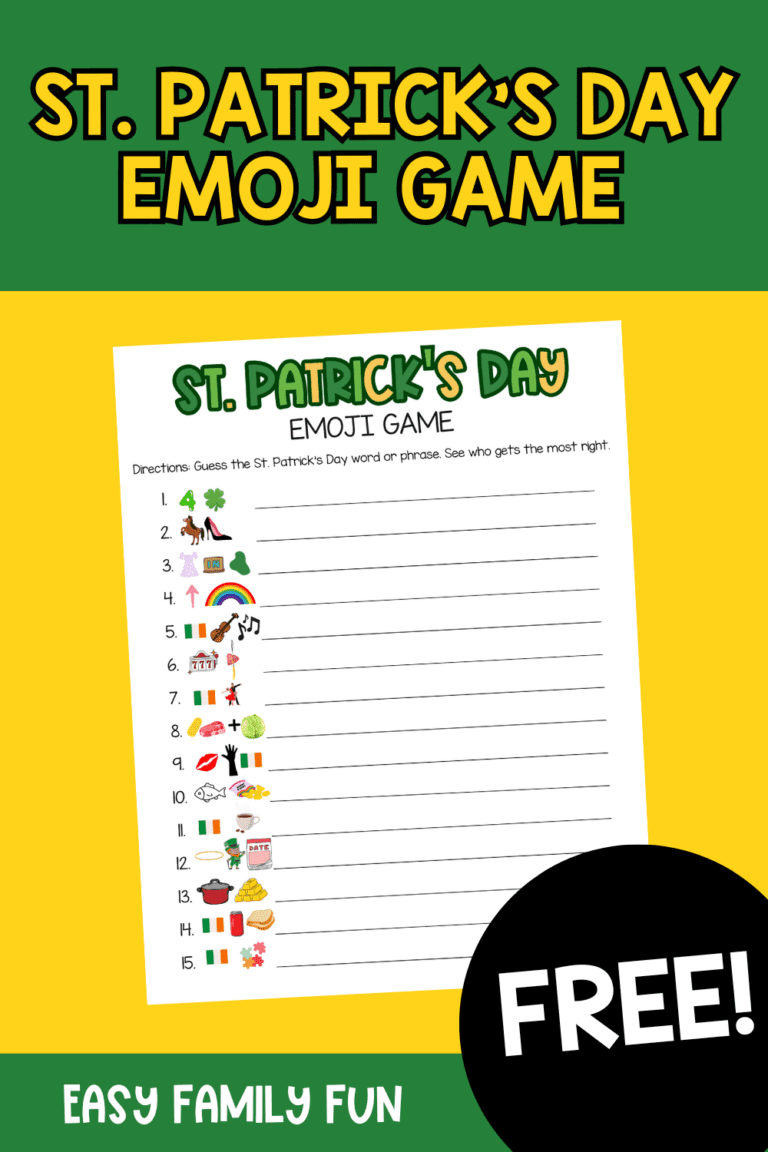 St. Patrick’s Day Emoji Printable Game - Easy Family Fun- Print-and ...