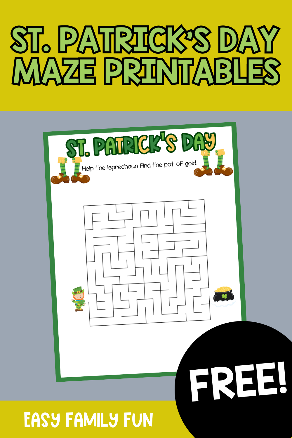St. Patrick’s Day Maze Printable - Easy Family Fun- Print-and-Play ...