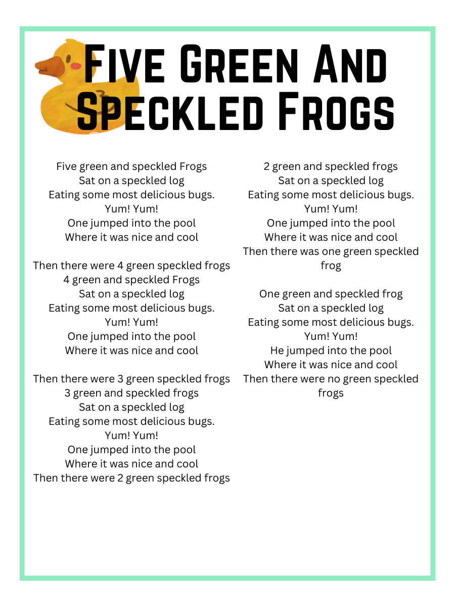 Frog Songs For Kids - Easy Family Fun- Print-and-Play Family Fun Hub