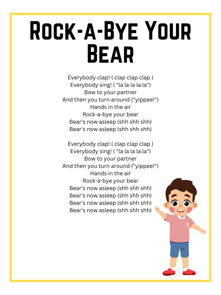 Goodbye Songs For Kids Lyrics and Printable - Easy Family Fun- Games ...