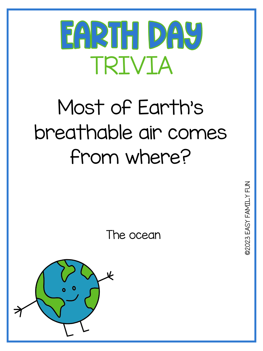 62 Best Earth Day Trivia Questions - Easy Family Fun- Games, Trivia ...