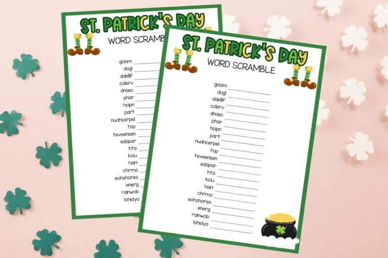 St. Patrick’s Day Word Scramble Printable - Easy Family Fun- Print-and ...
