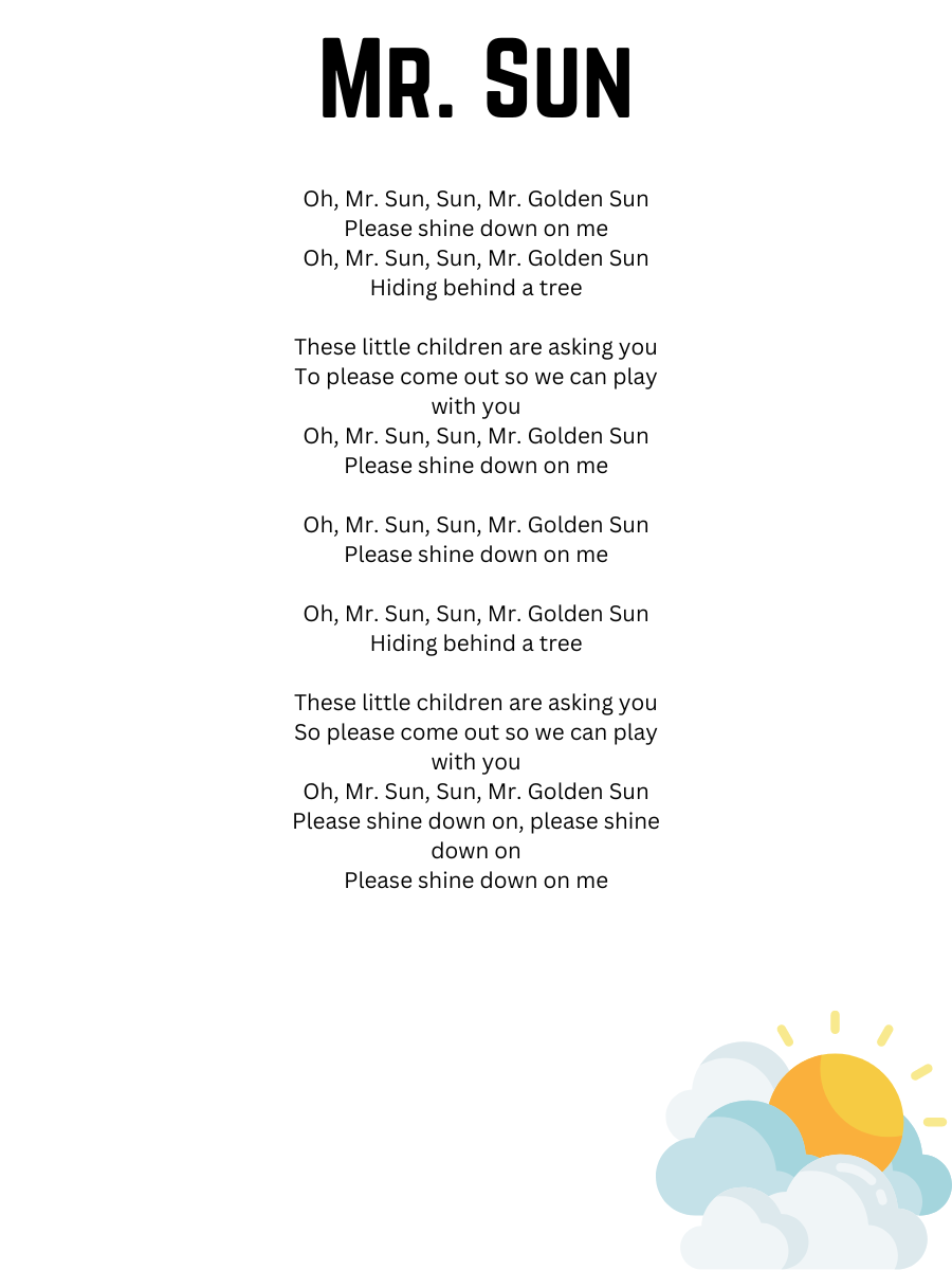Weather Songs For Kids [Lyrics and Printable] - Easy Family Fun- Games ...