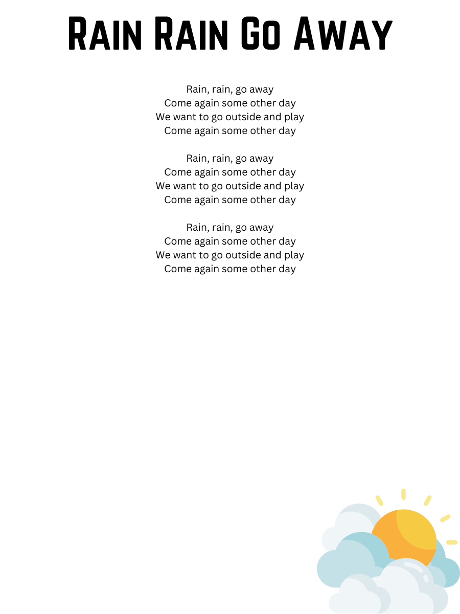 Weather Songs For Kids [Lyrics and Printable] - Easy Family Fun- Games ...