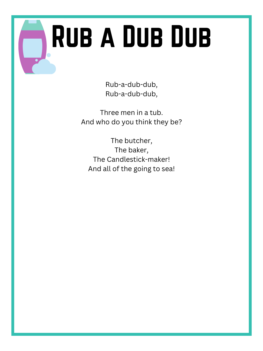 Sing and Splash Bathtime Songs for Kids [Lyrics and Printables] - Easy ...