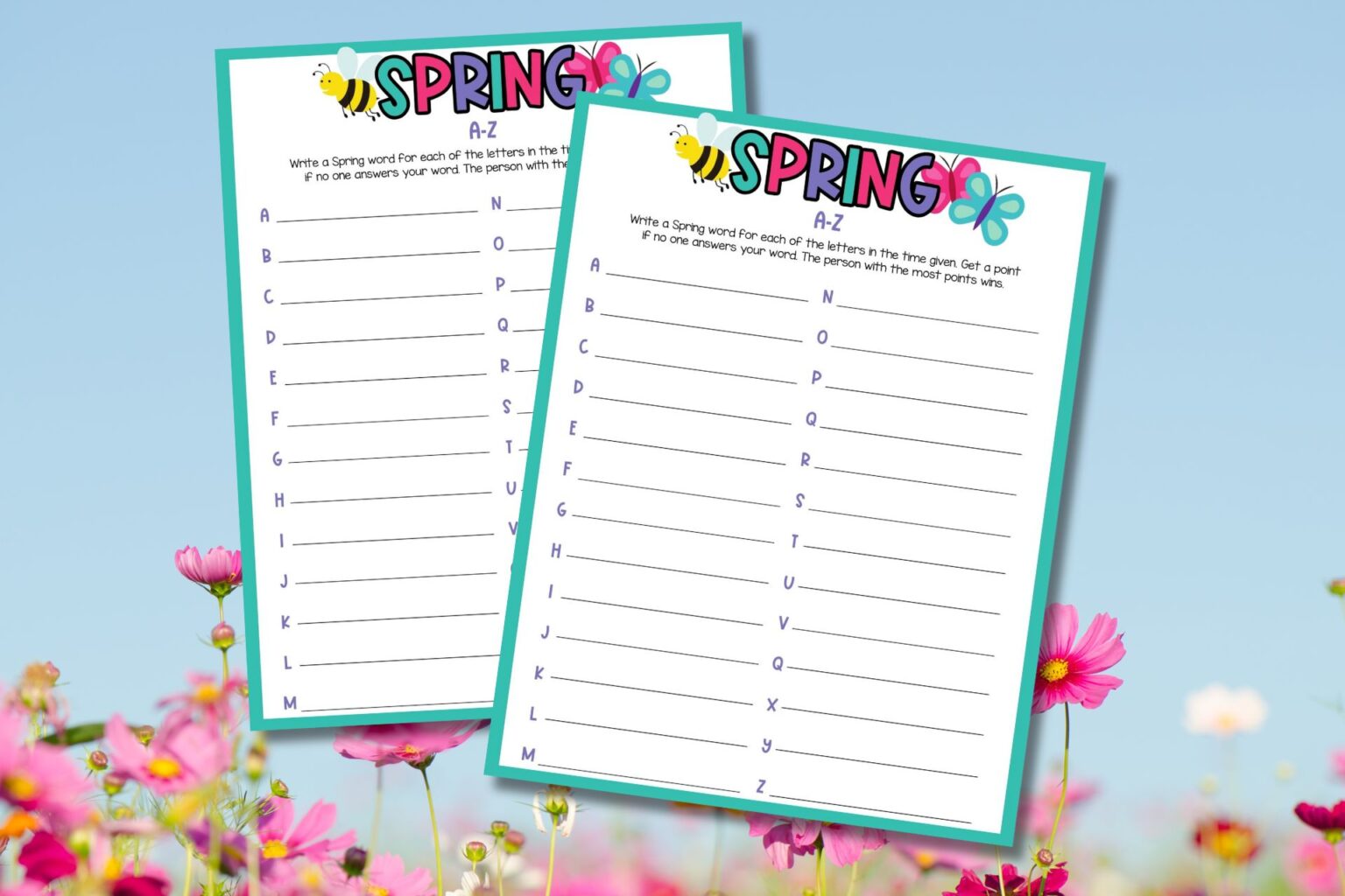 Spring Words That Start With A-Z - Easy Family Fun- Games, Trivia, and ...