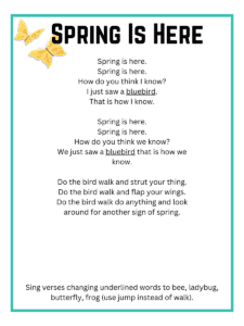 Springtime Songs for kids - Easy Family Fun- Print-and-Play Family Fun Hub