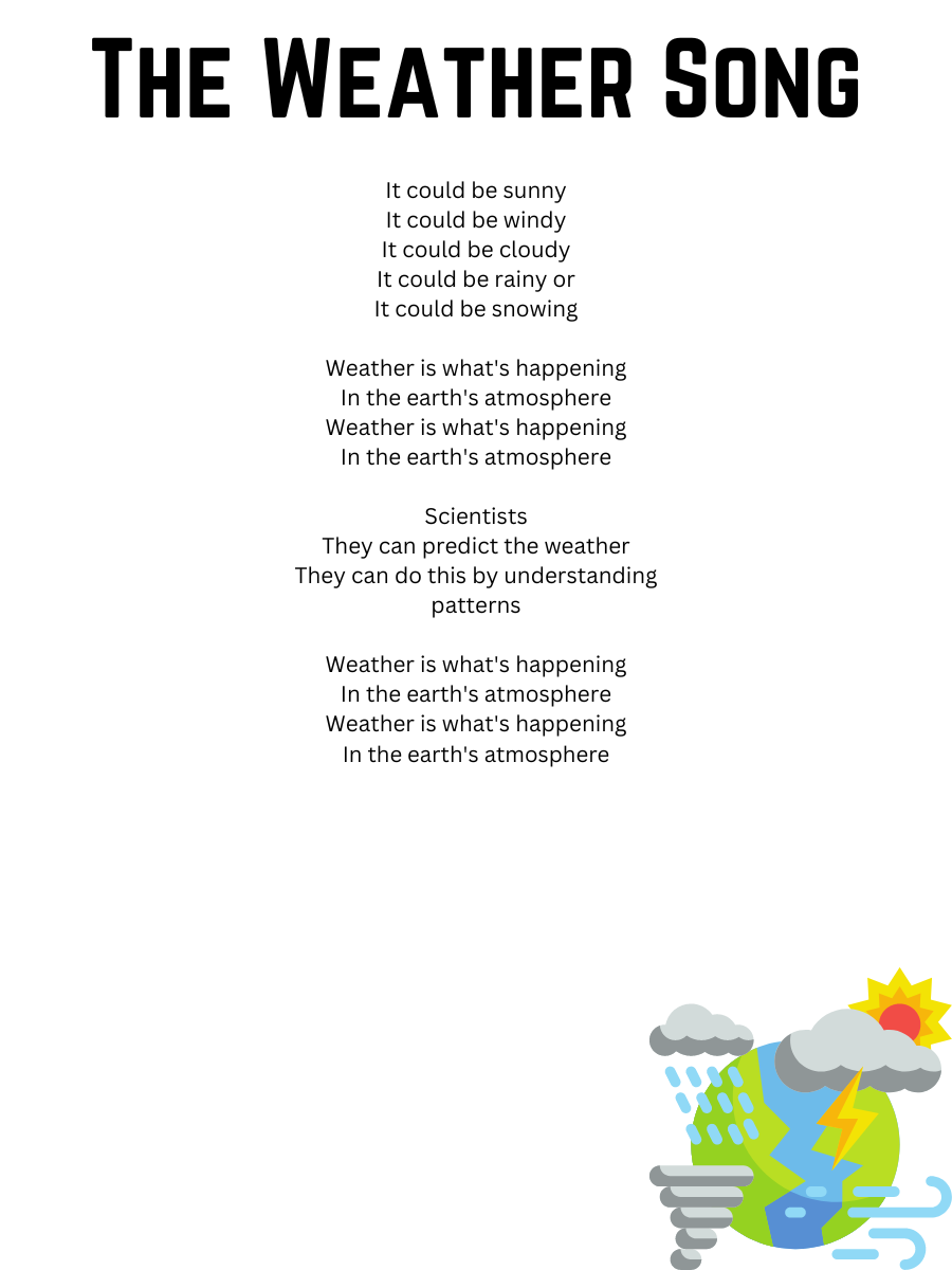 Weather Songs For Kids [Lyrics and Printable] - Easy Family Fun- Games ...